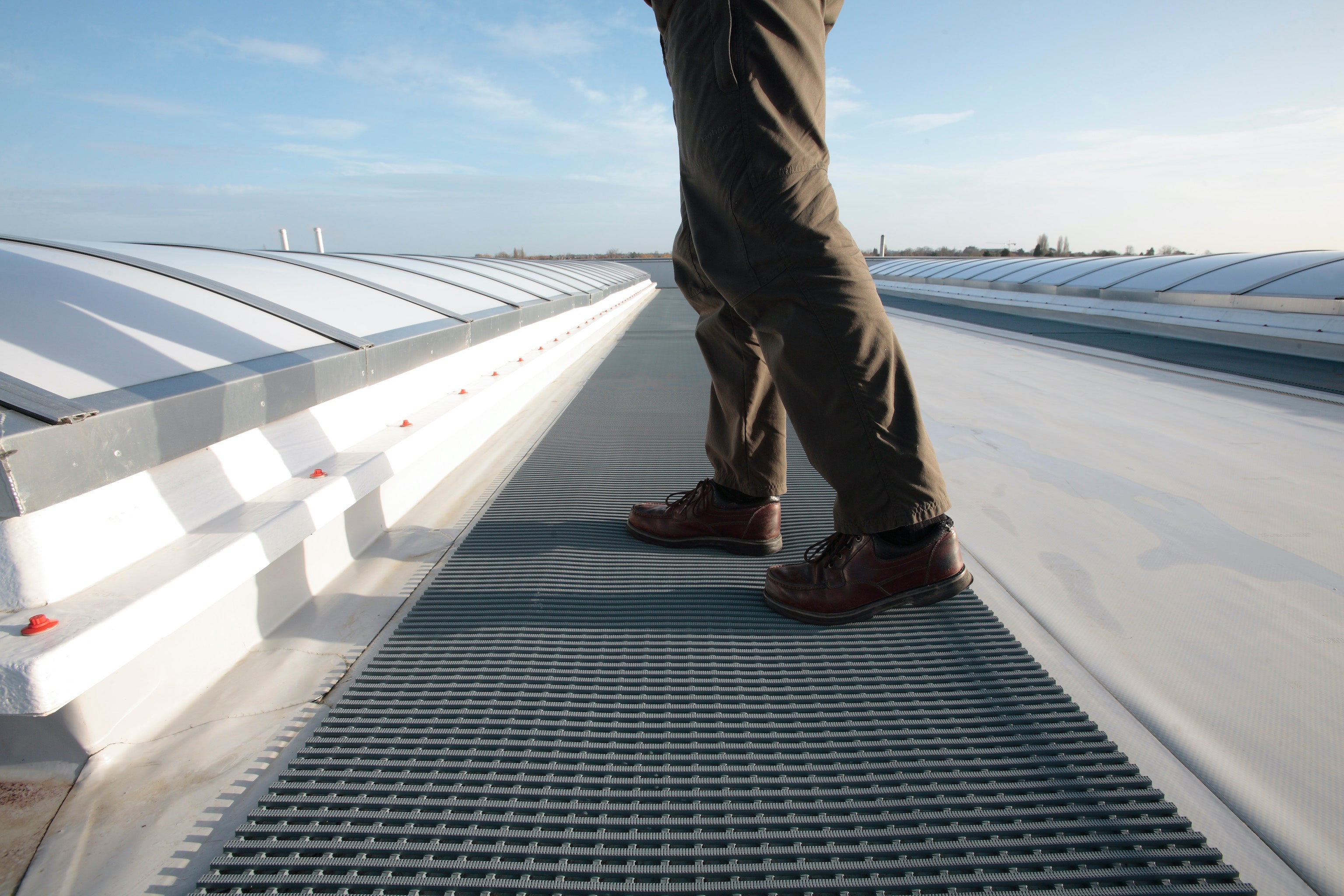 Crossgrip PVC: Roof walkway matting | Matting Ltd
